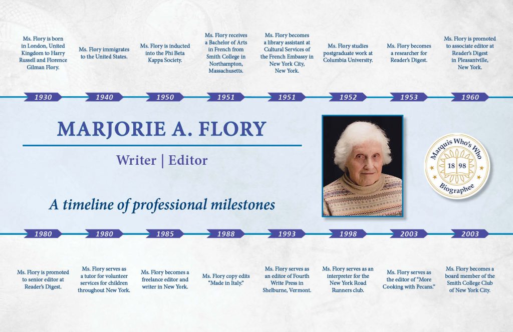 Marjorie A. Flory - Marquis Who's Who Milestones