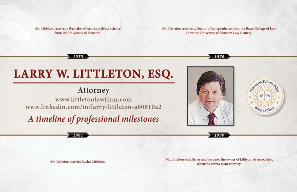 Larry W. Littleton, Esq - Marquis Who's Who Milestones