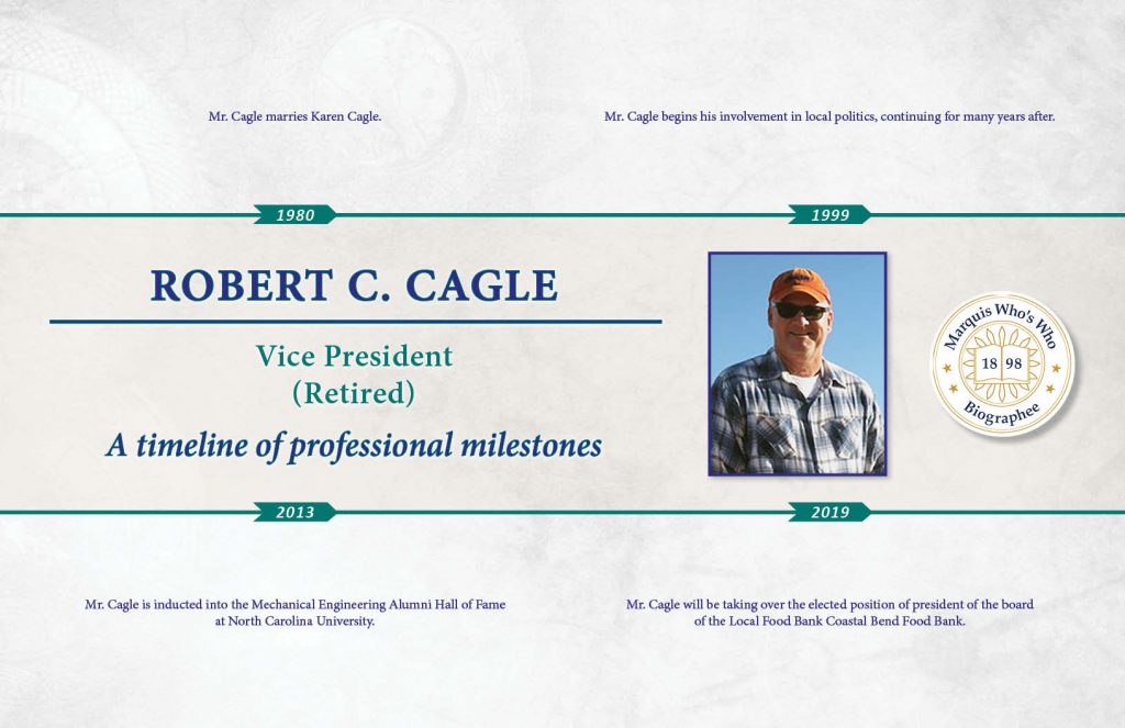 Robert C. Cagle - Marquis Who's Who Milestones